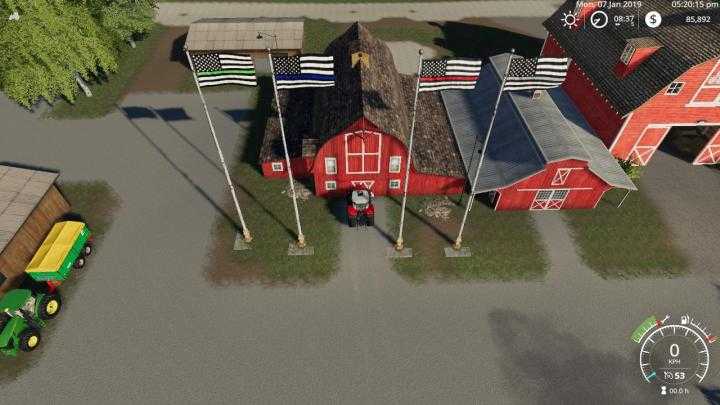 FS19 – Флаги США Thin Line Pack V1 - Mody-FS.ru