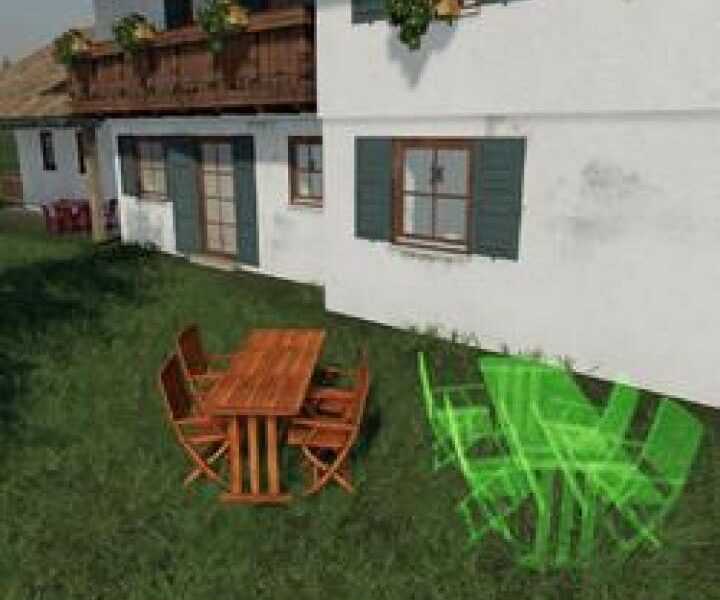 FS19 – Деревянный Стол Со Стульями для размещения V1 - Mody-FS.ru