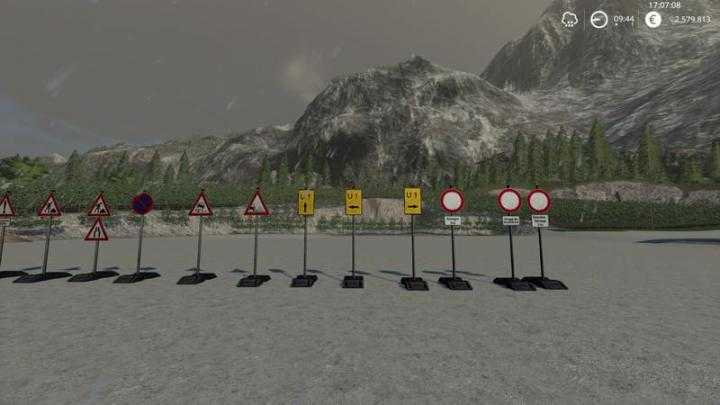 FS19 – Портативный пакет вывесок на строительной площадке V1 - Mody-FS.ru