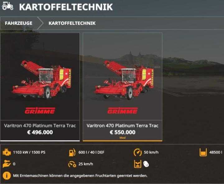 FS19 – Grimme Varitron 470 Mp V1.3.3.7 - Mody-FS.ru