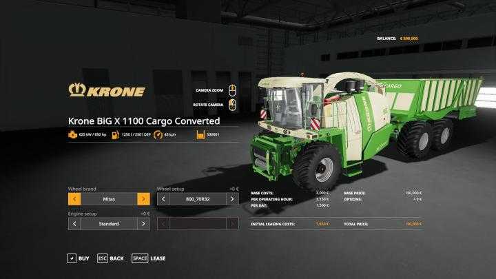 FS19 – Krone Big X 1180 Грузовой переоборудованный V1 - Mody-FS.ru