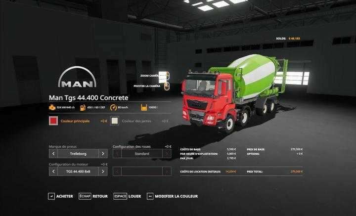 FS19 – Man Tgs 44.400 Бетон V1 - Mody-FS.ru